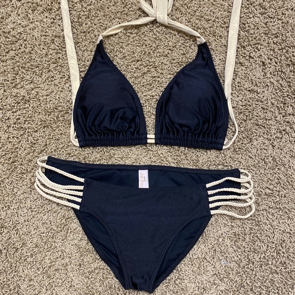 Luli Fama | Swim | Luli Fama Sz L Full Braided Side Bottom D Cup Halter ...